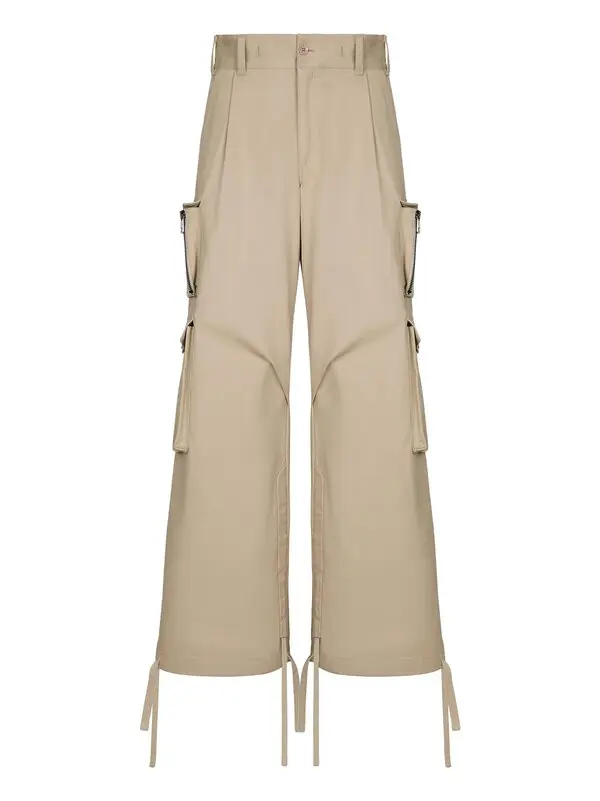 Dolce & Gabbana Cotton Gabardine Cargo Pants - Beige