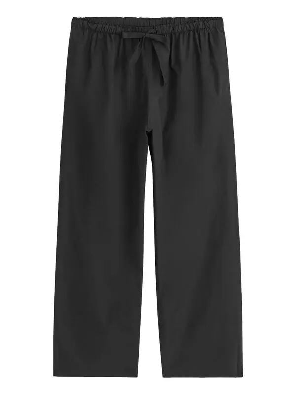 Cos Cotton Drawstring Trousers - Black