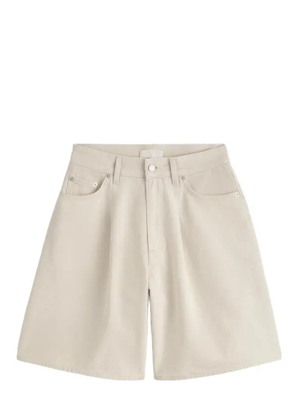 Cos Wide-leg Denim Shorts - White