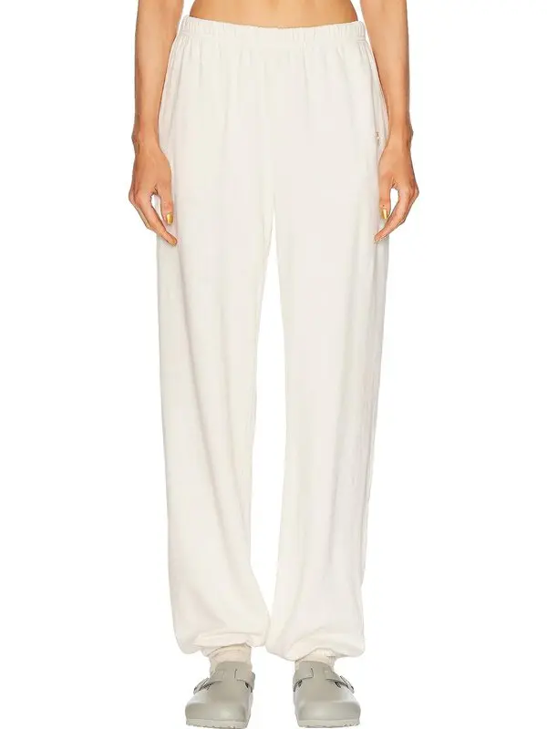 Eterne Boyfriend Lightweight French Terry Pocket Sweatpant - Bone
