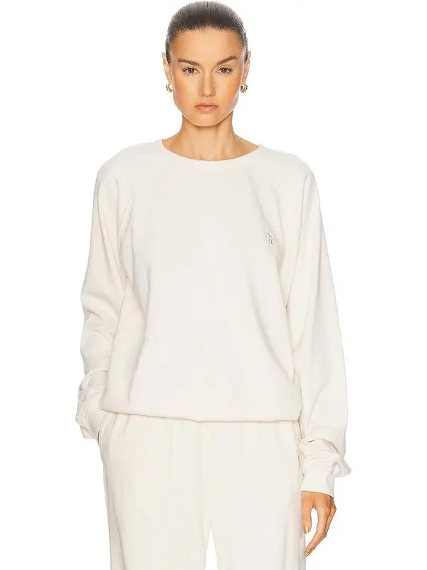 Eterne Oversized Lightweight French Terry Raglan Sweatshirt - Bone