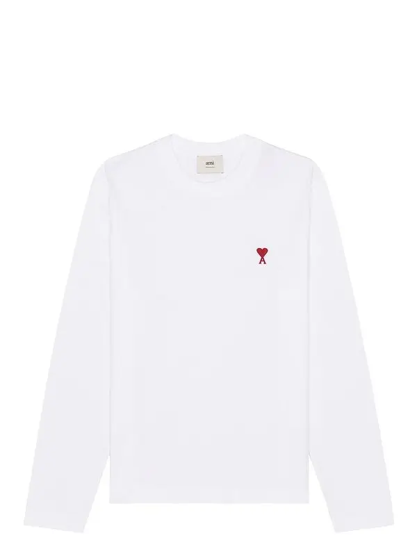 Ami Red Adc Long Sleeve T-shirt - White