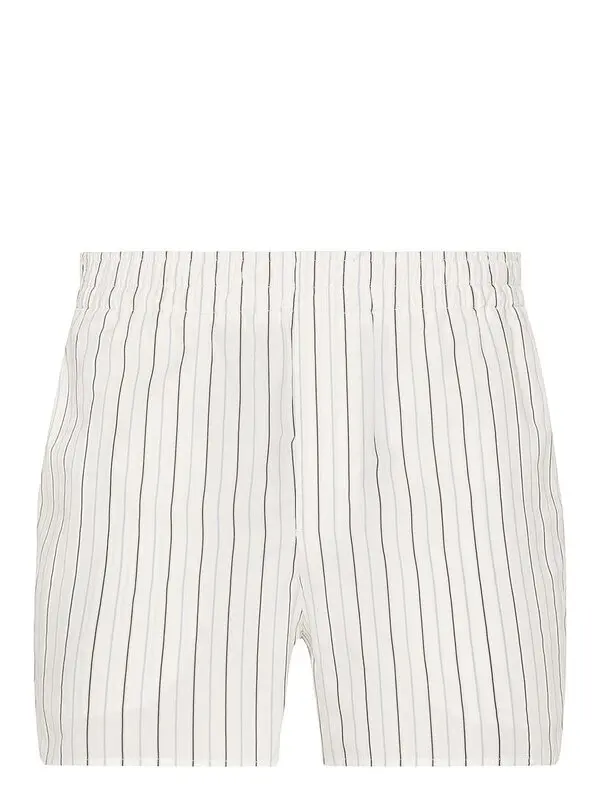 Ami Elasticated Shorts - Off White & Blue