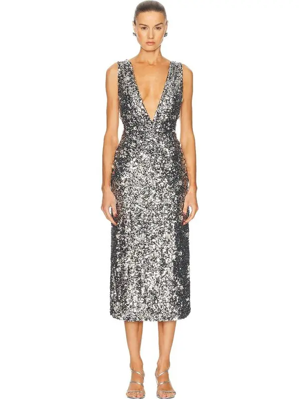 Brandon Maxwell The Santha Metallic Dress - Silver