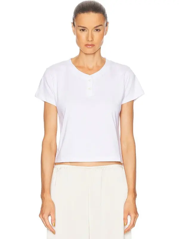 LESET Margo Henley Tee - White