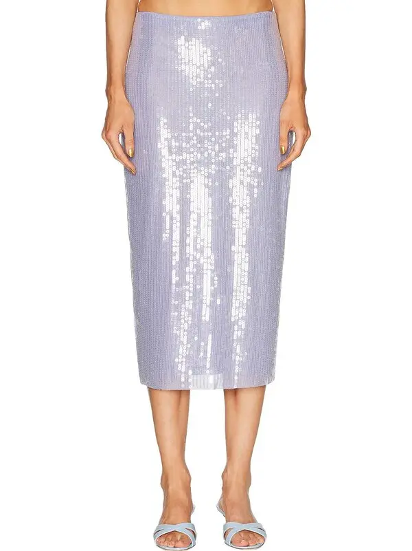 Monse Sheer Sequin Pencil Skirt - Lilac