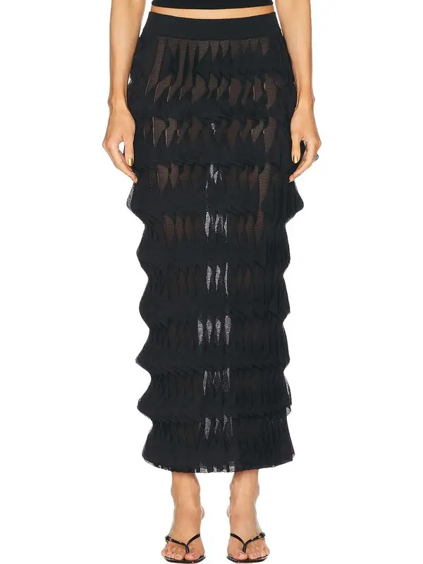 Missoni Sheer Ruffle Skirt - Black Beauty