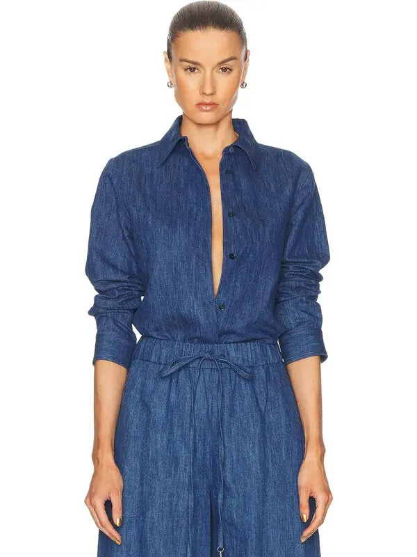 Gabriela Hearst Judie Shirt - Medium Blue