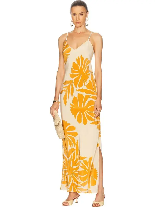 Johanna Ortiz Tropical Harmony Maxi Dress - Clavel  Ecru  & Yellow