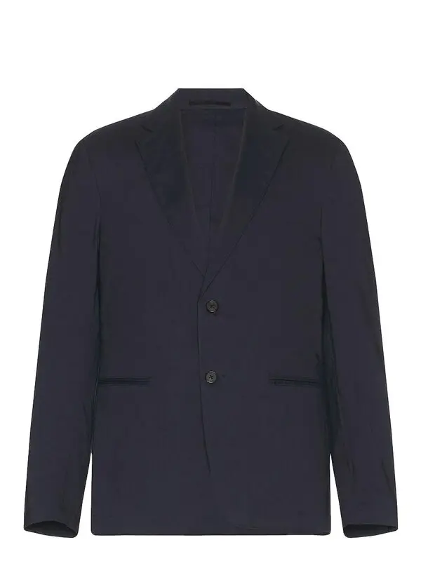 Theory Stretch Linen Clinton Blazer In Navy - Eclipse