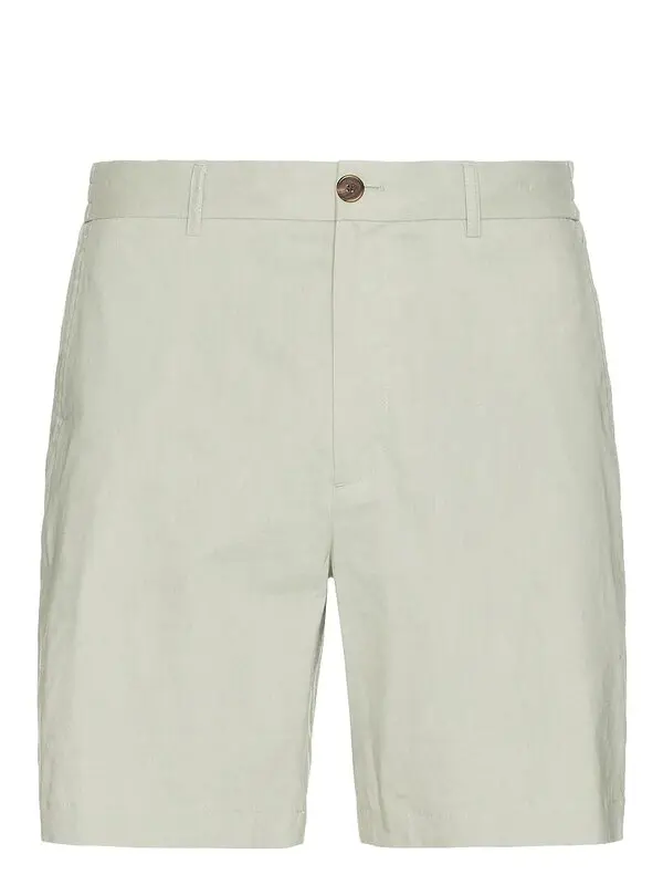 Theory Stretch Linen Curtis Short - Light Greenstone