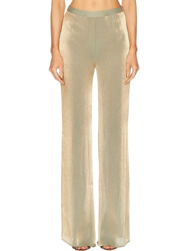 PRISCAVERA Relaxed Straight Leg Pant - Olive Oil
