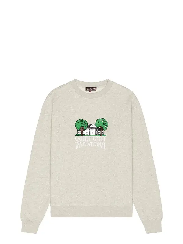 QUIET GOLF Invitational Crew Neck Sweatshirt - Ash
