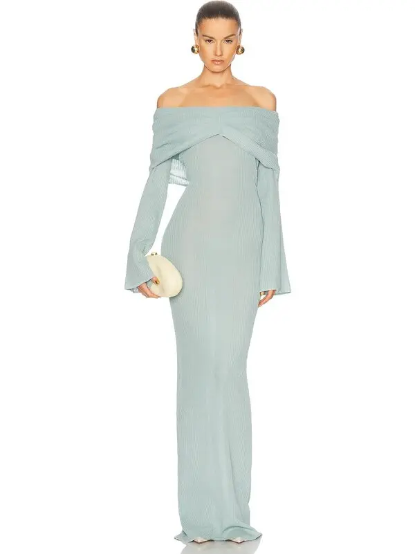 SEROYA Xenia Maxi Dress - Frosted Sea
