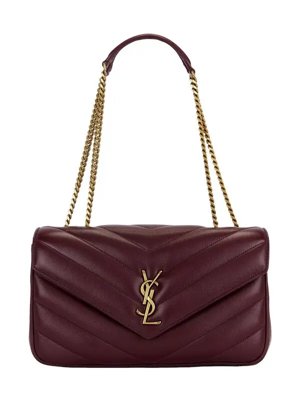 Saint Laurent Medium Loulou Chain Bag - Light Hot Wine