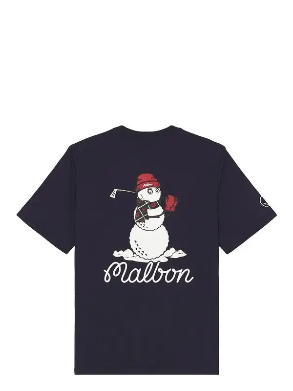 MALBON X Revolve Snowman Buckets T-shirt In Blue - Navy
