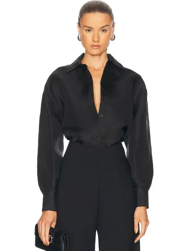 Carolina Herrera Oversized Button Down Top - Black