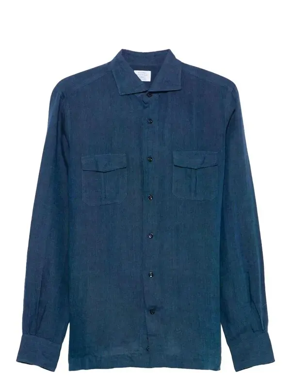 MAZZARELLI Linen Shirt - Blue