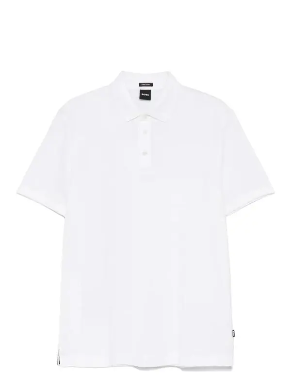 BOSS Slub-texture Polo Shirt - White