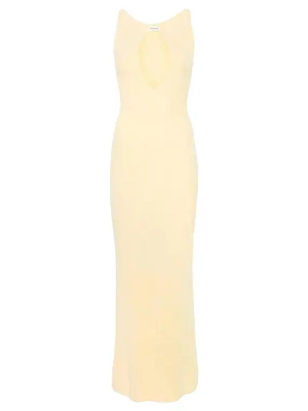 AYA MUSE Ribbed-knit Maxi Dress - Yellow
