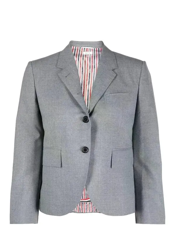 Thom Browne Shrunken-fit Cropped Blazer - Grey