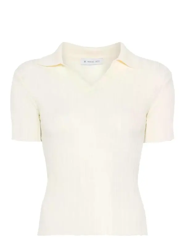 MANUEL RITZ Ribbed T-shirt - Neutrals