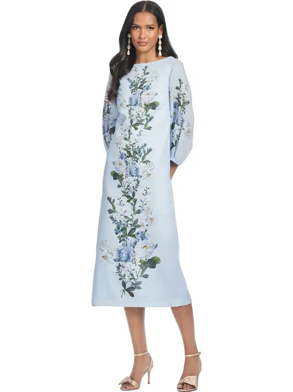Sachin & Babi Drew Floral Print Sheath Dress - Delft Raceme