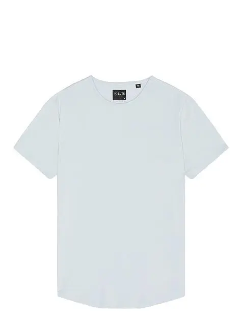 CUTS Ao Curve Hem Tee In Baby Blue - Oxford Blue