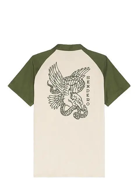 SENDERO PROVISIONS CO. Saloon Raglan Shirt In Cream,green - Aguila