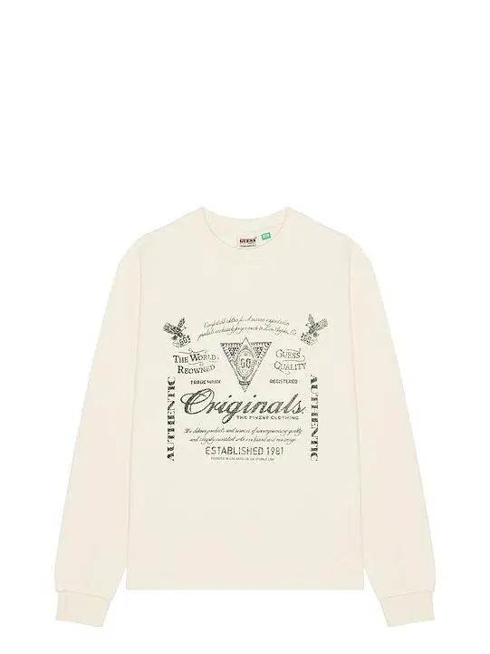 GUESS ORIGINALS Lightweight Crewneck Sweatshirt - Sandy Shore