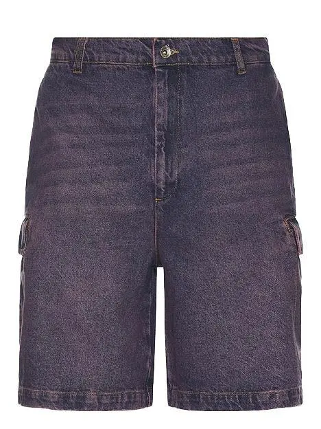 FLANEUR Denim Cargo Shorts - Violet Wash