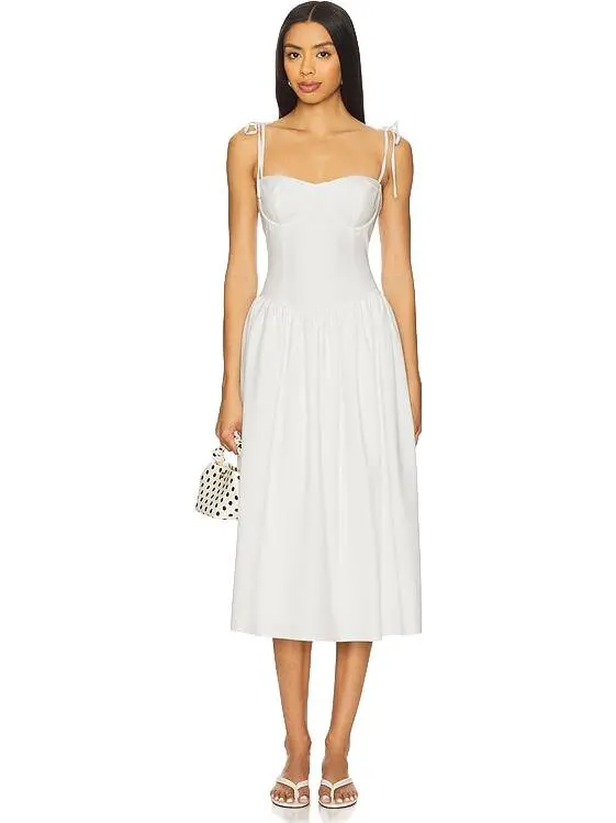 MORE TO COME Theresa Midi Corset Dress - Ivory
