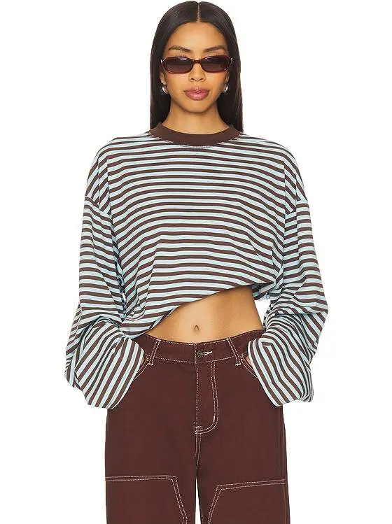 Lioness Bloom Long Sleeve Top - Chocolate Sea Stripe