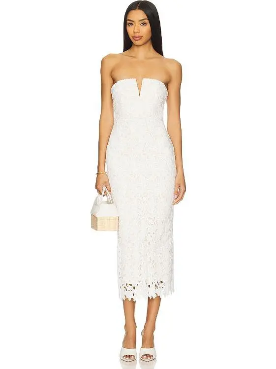 MORE TO COME Scarlett Midi Dress - White