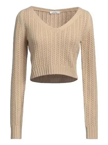 Max Mara Cable-knit Wool-cashmere Cropped Sweater - Beige