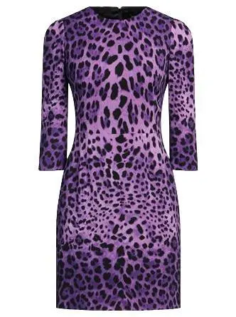 Dolce & Gabbana Leopard-print Mini Dress - Purple