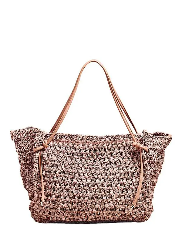 Dolce Vita Ravello Raffia Shoulder Bag - Pink