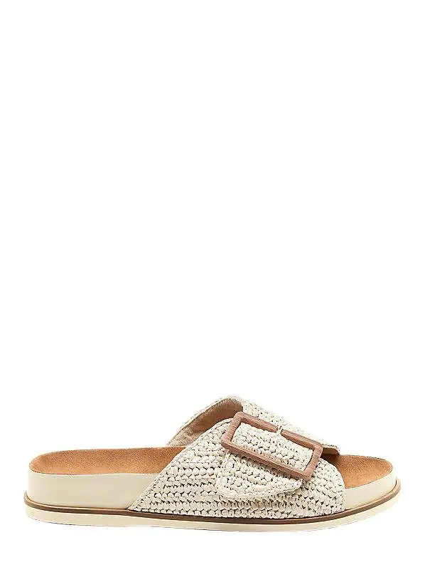 KELSI DAGGER BROOKLYN Sutton Raffia Slide Sandals - White
