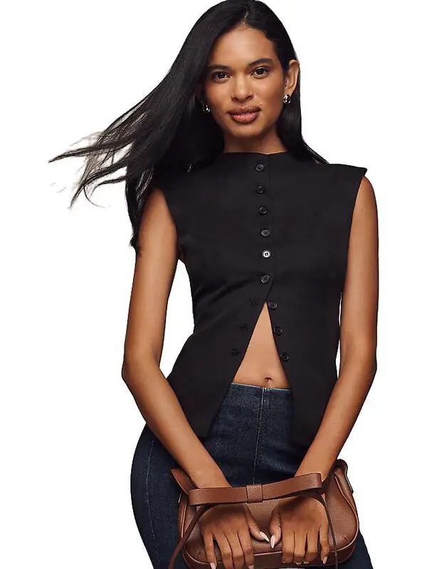 REFORMATION Lottie Vest Top - Black