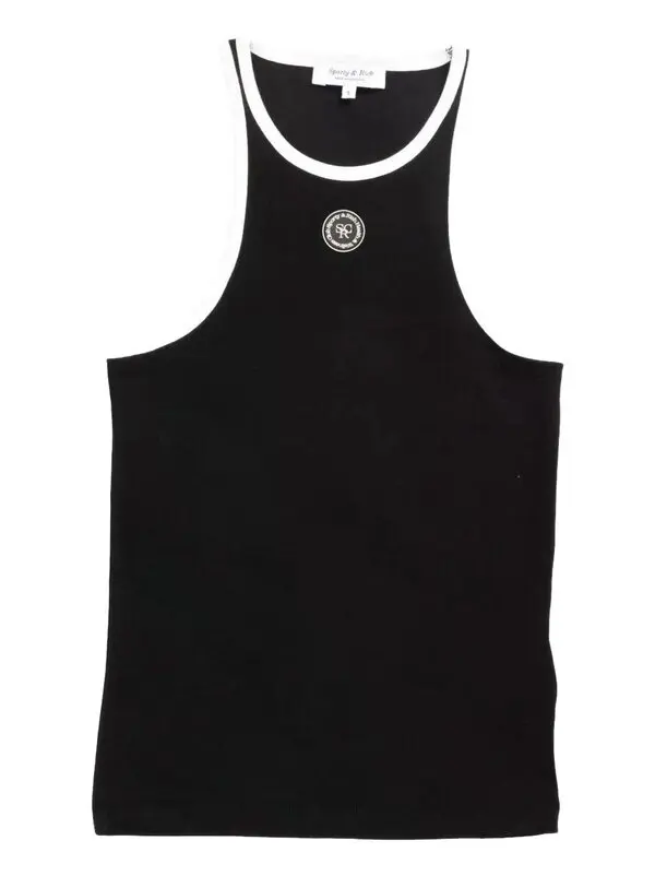 SPORTY & RICH Ribbed Tank Top - Black