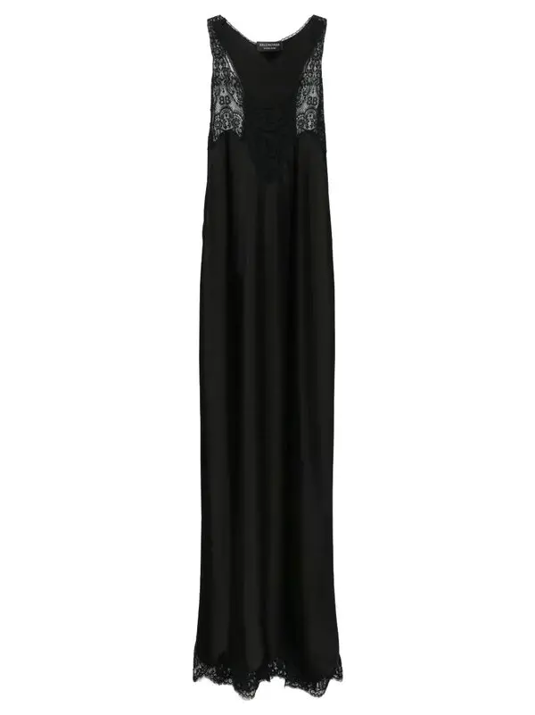 Balenciaga Satin Midi Dress - Black