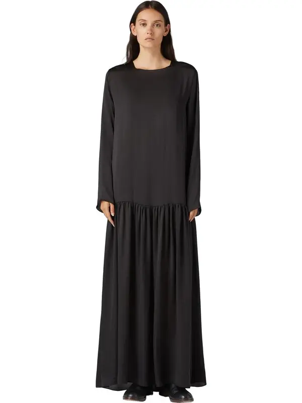 Veronica De Piante Olivia Long Gathered Dress - Black