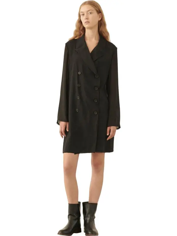 Veronica De Piante Lucas Coat In Georgette - Black