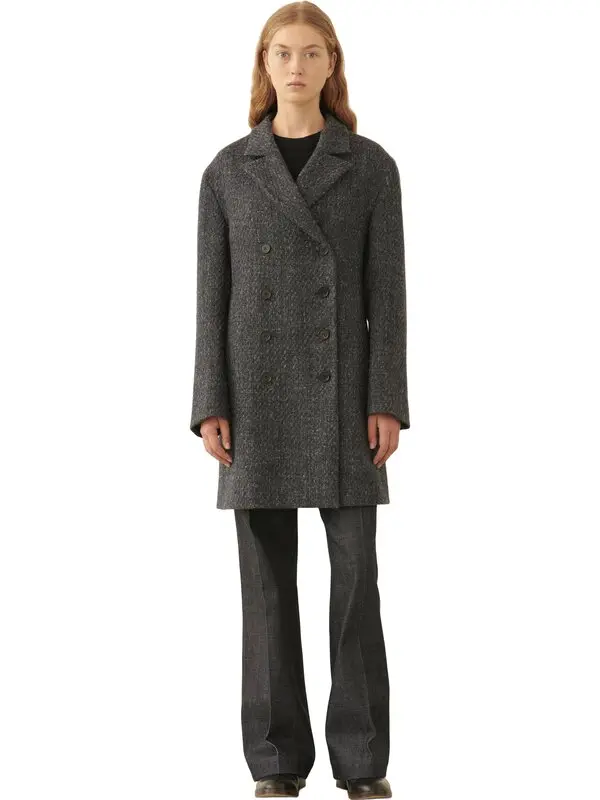 Veronica De Piante Lucas Wool Linen Coat - Grey