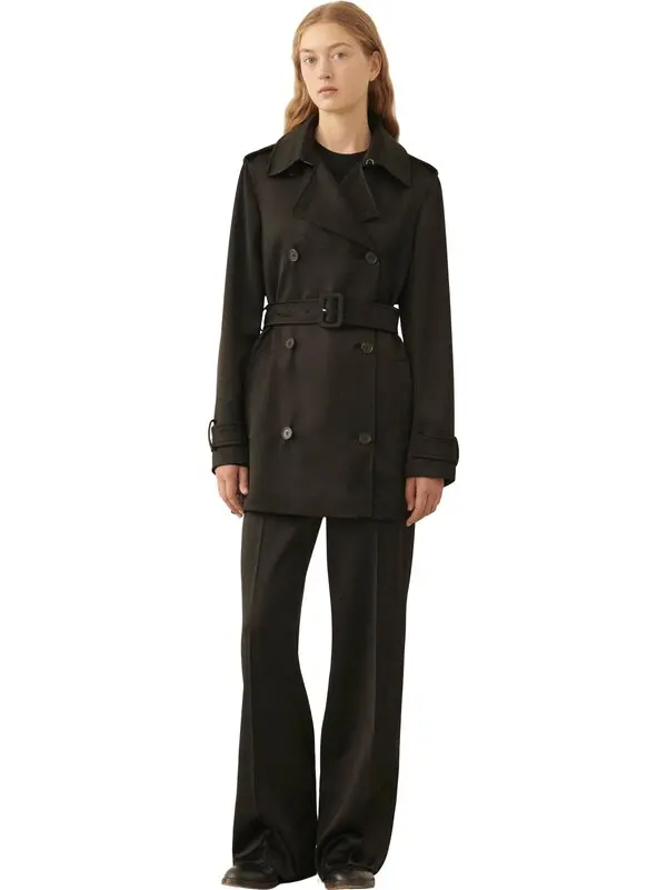 Veronica De Piante Charlotte Viscose Trench Coat - Black