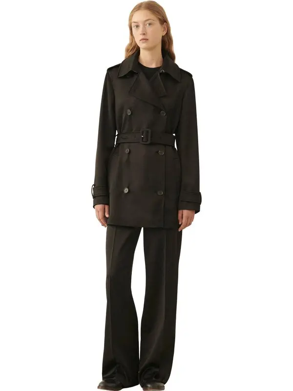 Veronica De Piante Charlotte Viscose Trench Coat - Black