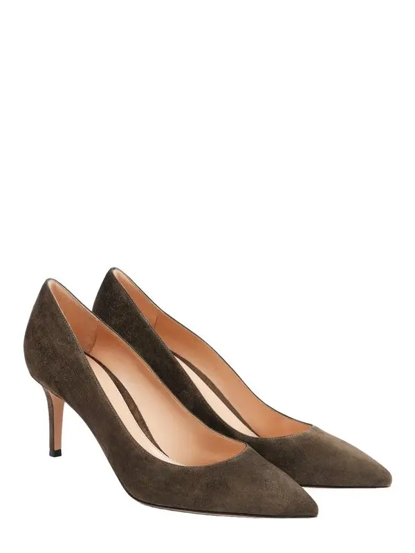 GIANVITO ROSSI 70 Suede Pumps - Green