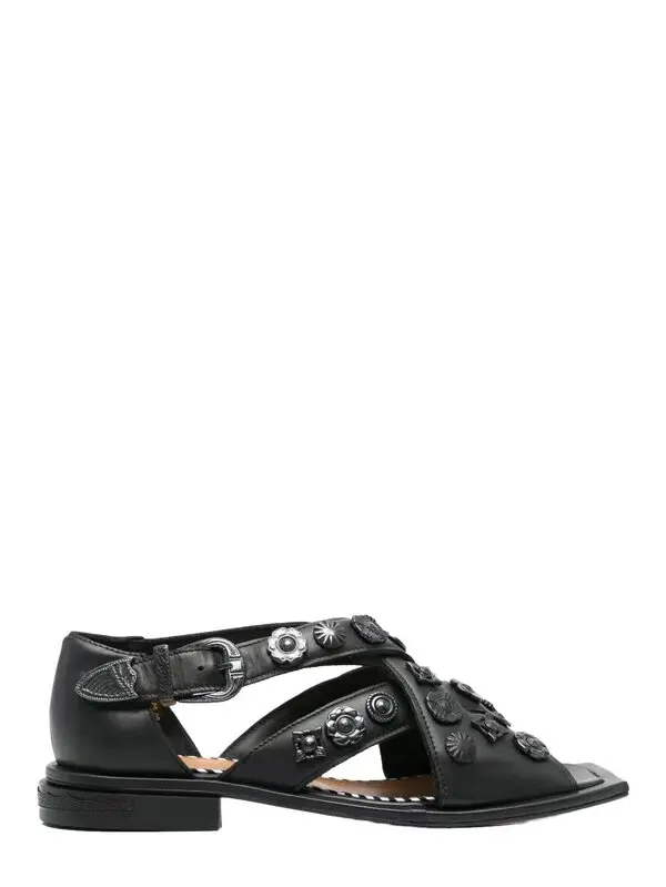 Toga Cross-strap Sandals - Black
