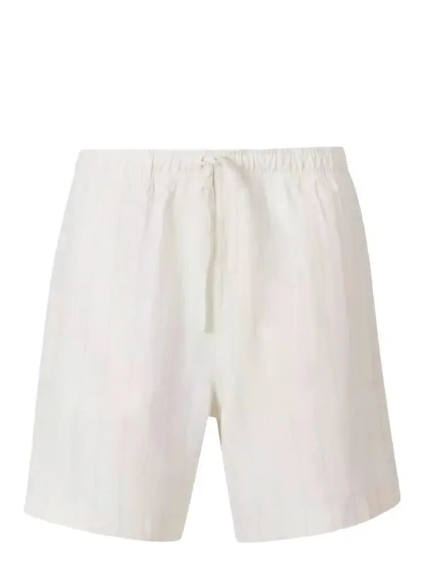 WALES BONNER Striped Linen Shorts - White