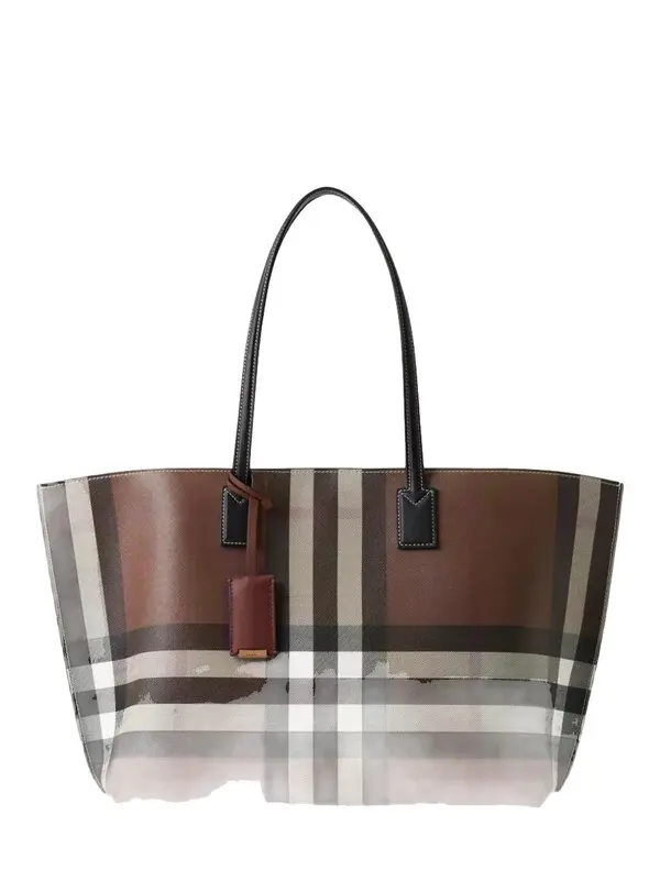 Burberry Check Tote Bag - Brown
